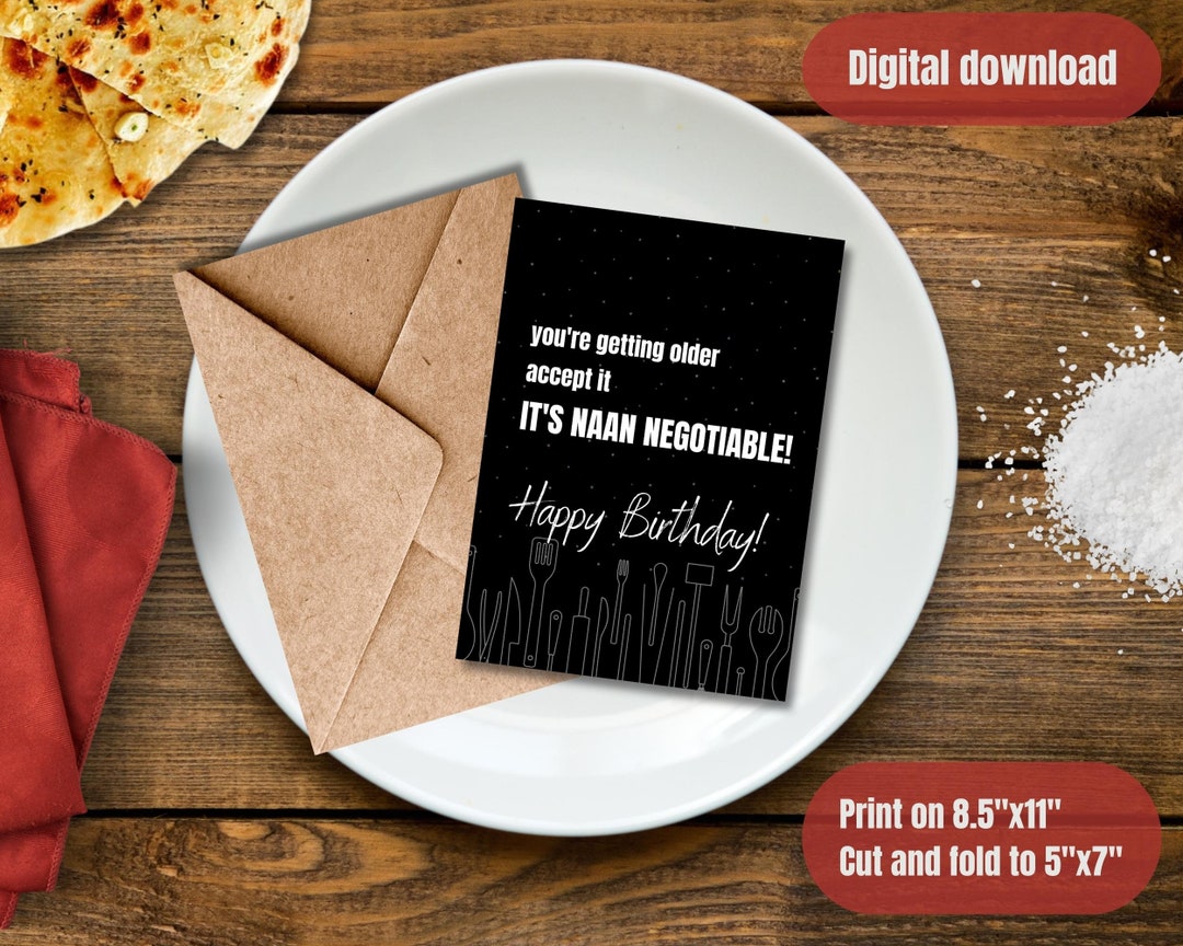 Indian Birthday Card, Funny, Printable Greeting Card, Card for Her ...