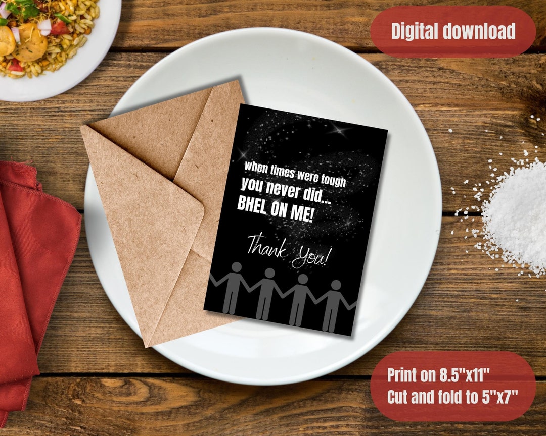 Printable Thank You Cards Thank You Card Indian Food - Etsy