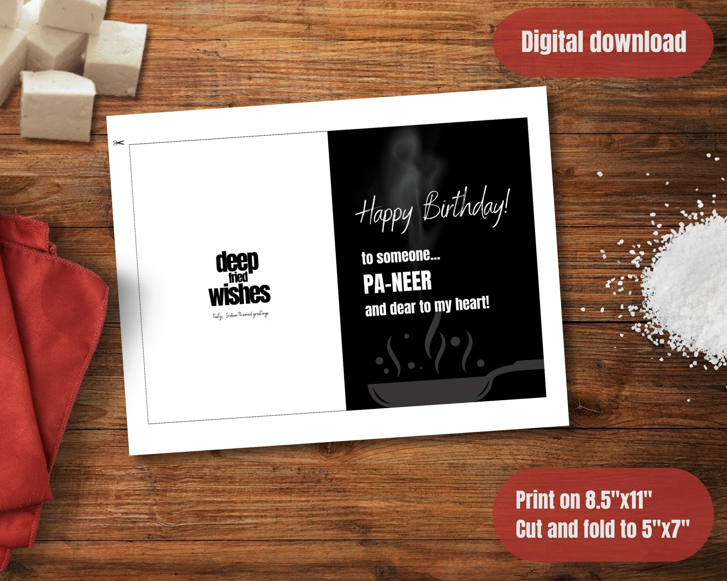 Indian Birthday Card, Funny, Punny, Printable Greeting Card, Card for ...