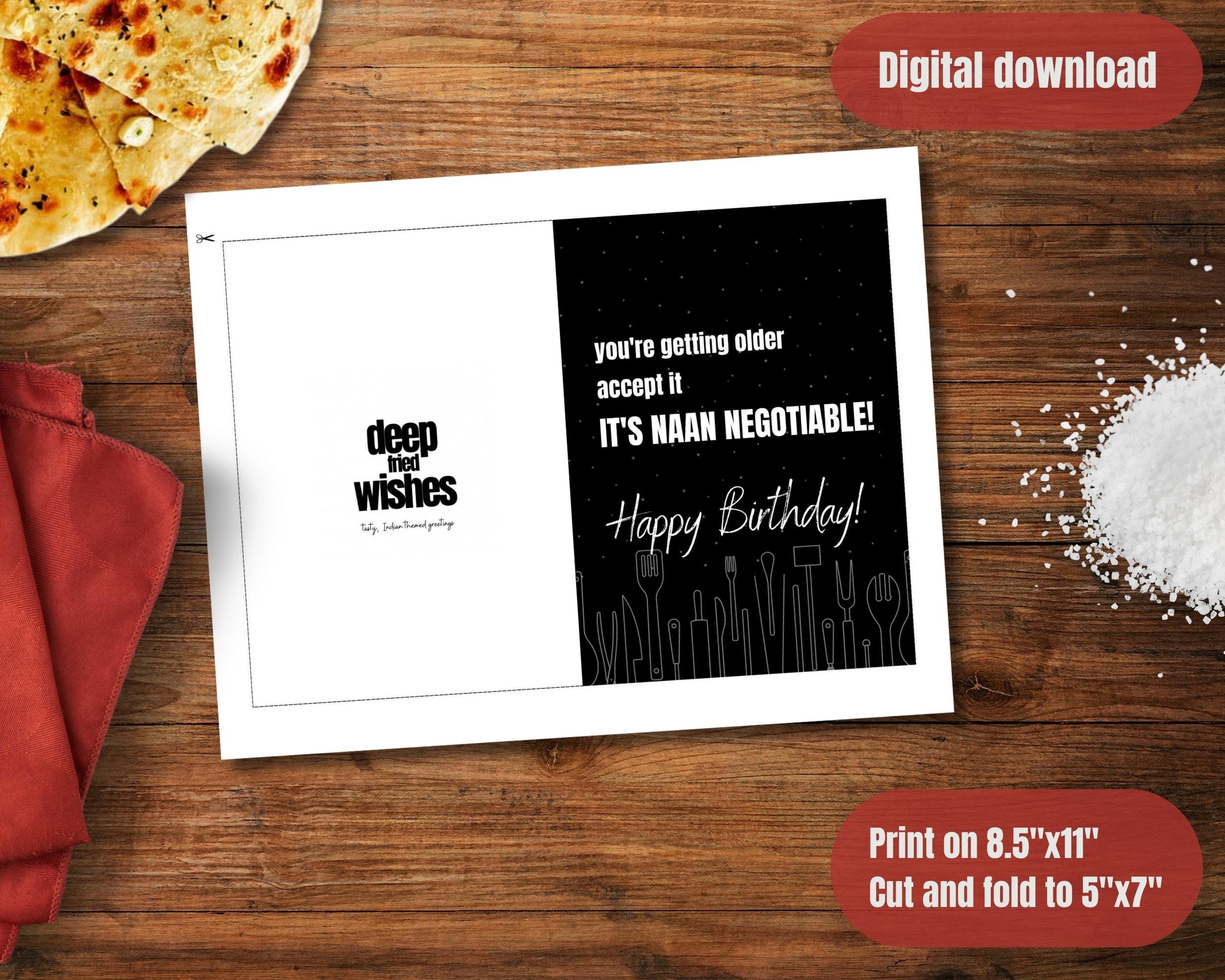 Indian Birthday Card, Funny, Printable Greeting Card, Card for Her ...