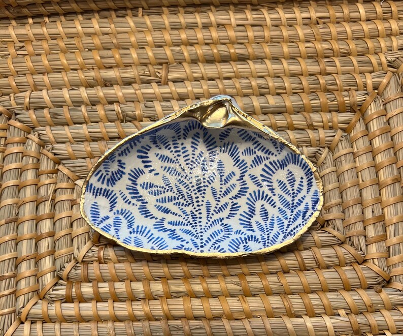 Blue and White Shell Decor - Etsy
