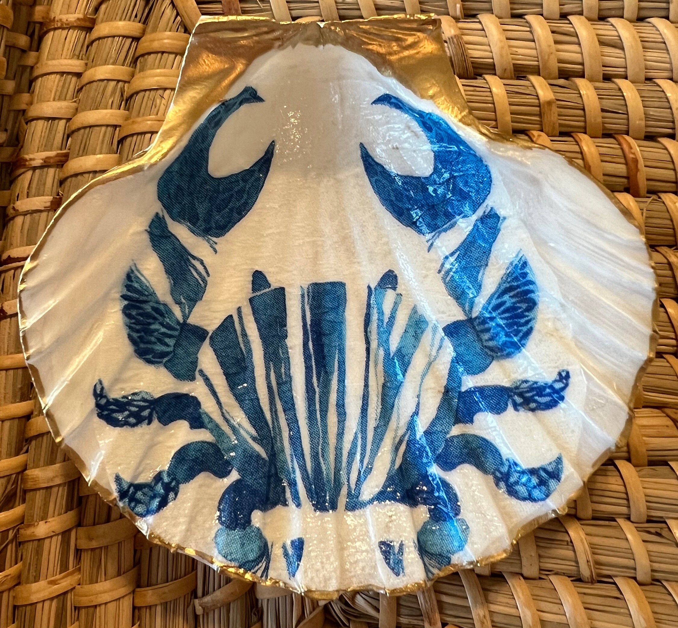 Blue Crab Coastal Shell Decor - Etsy