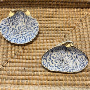 Blue and White Shell Decor - Etsy