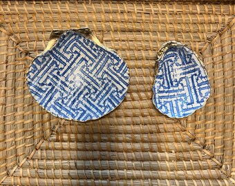 Blue and White Shell Decor - Etsy