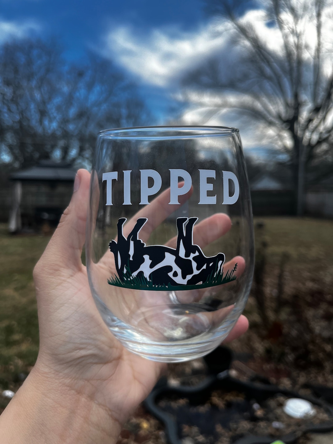 Tipped and Tipsy Wine Glasses 2pc - Etsy