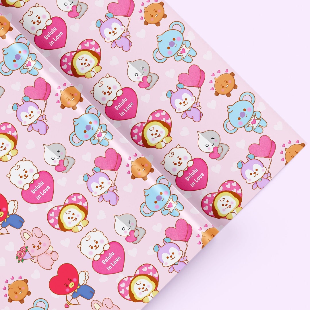 OT7 Gift Wrap, Bangtannies Love-themed Paper, Kpop Wrapping Paper for ...