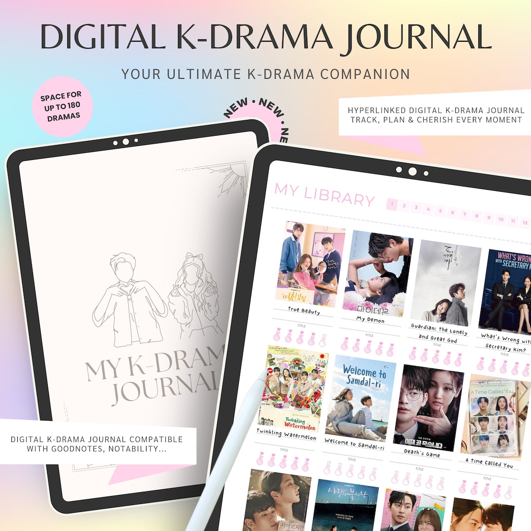Digital K-drama Journal, K-drama Tracker, Korean Drama Planner, Kdrama ...