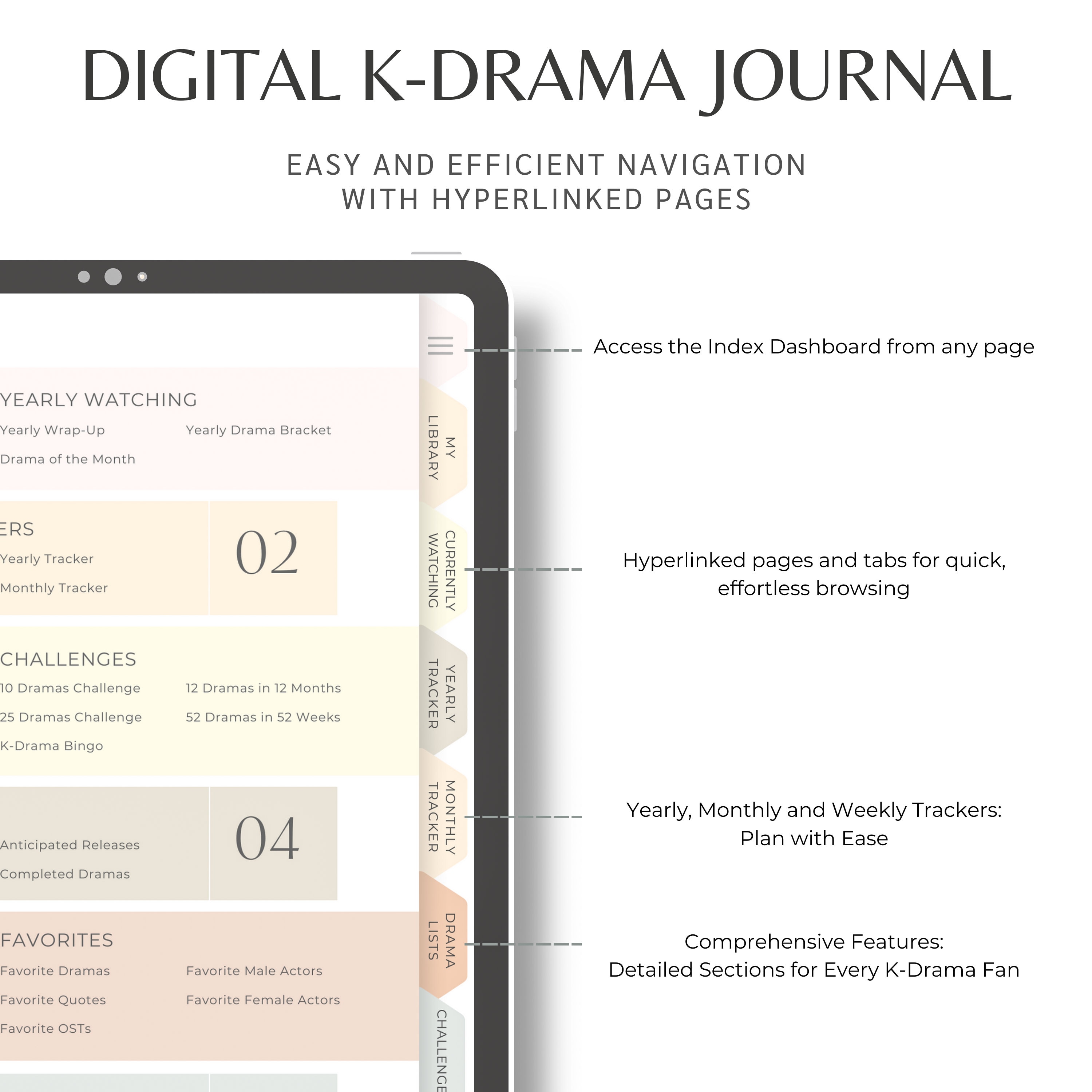 Digital K-drama Journal, K-drama Tracker, Korean Drama Planner, Kdrama ...