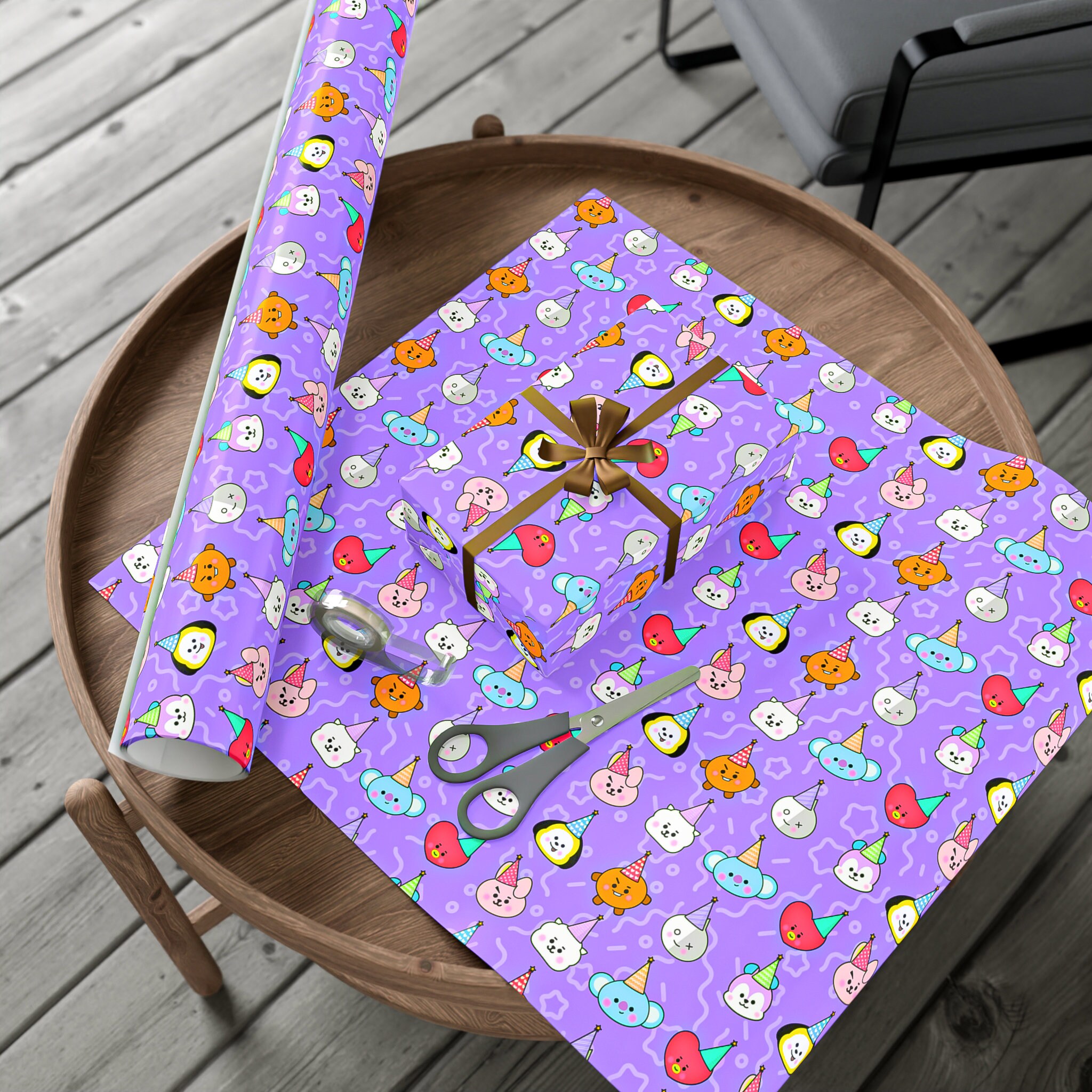 BT21 Gift Wrap, Birthday Gift Wrap, BTS Gift Wrap, K-pop Gift Wrap, BTS ...