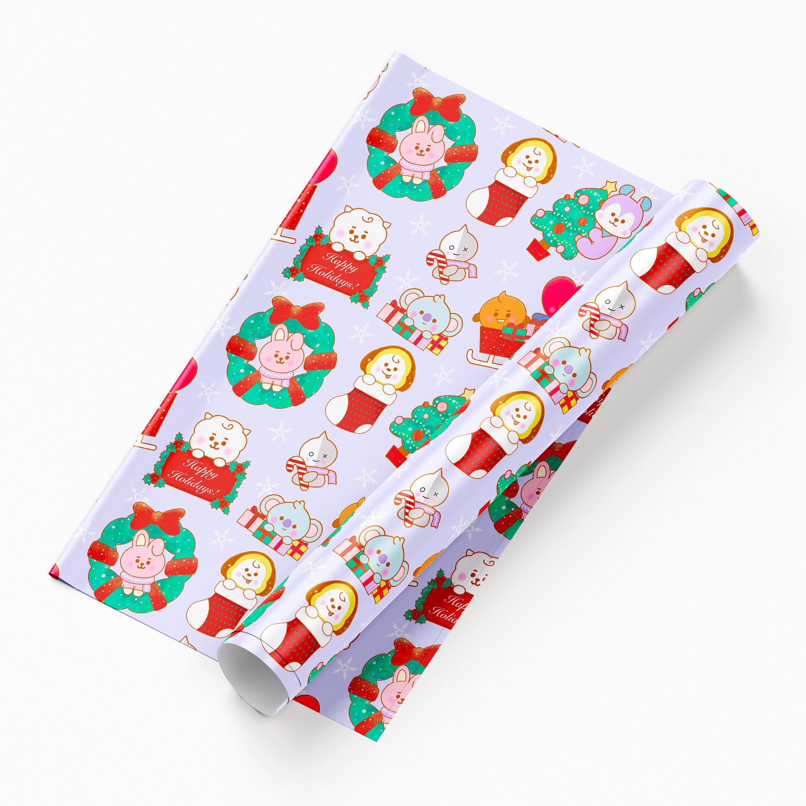 BTS Christmas Wrap, BT21 Christmas Gift Wrap, K-pop Christmas Gift Wrap ...