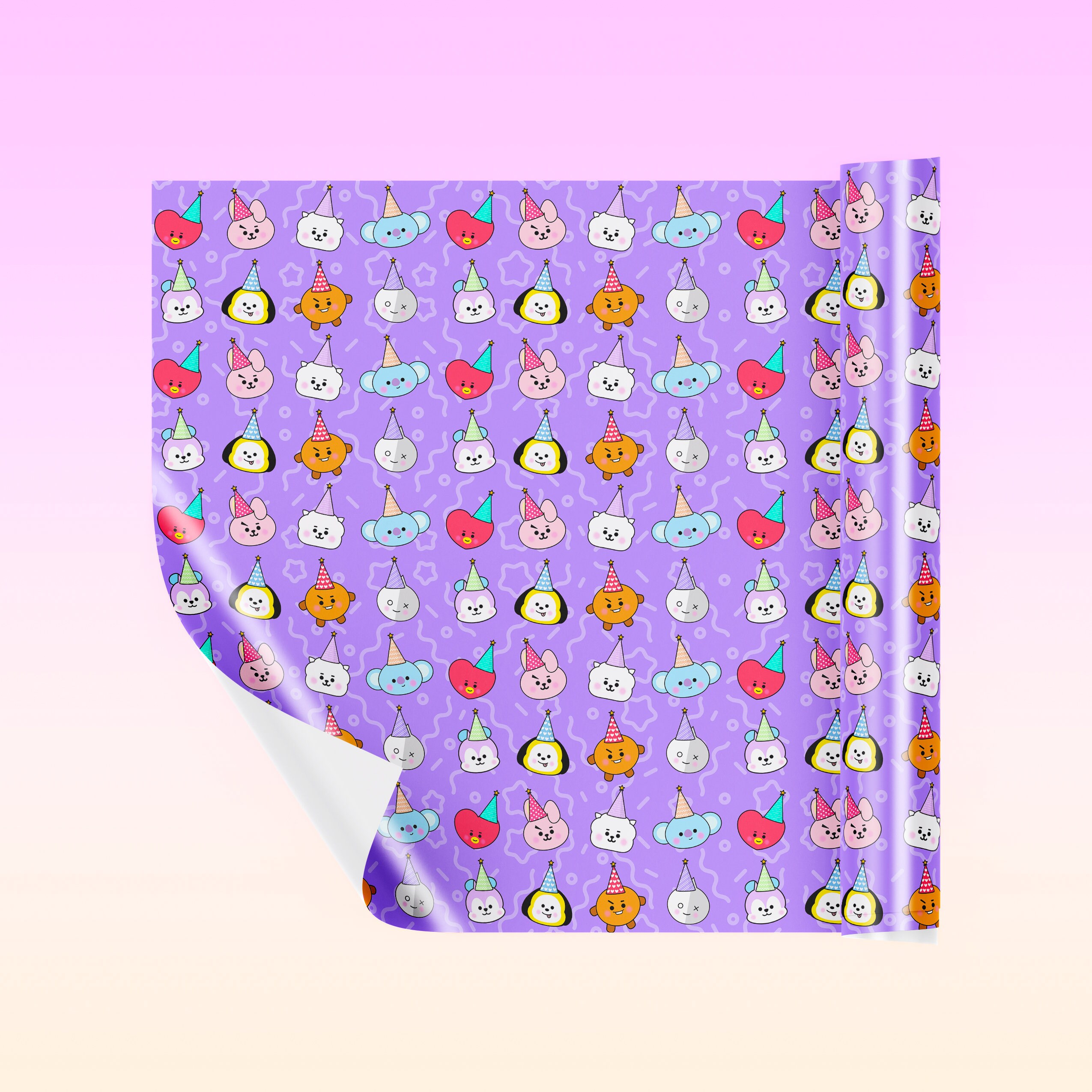 BT21 Gift Wrap, Birthday Gift Wrap, BTS Gift Wrap, K-pop Gift Wrap, BTS ...