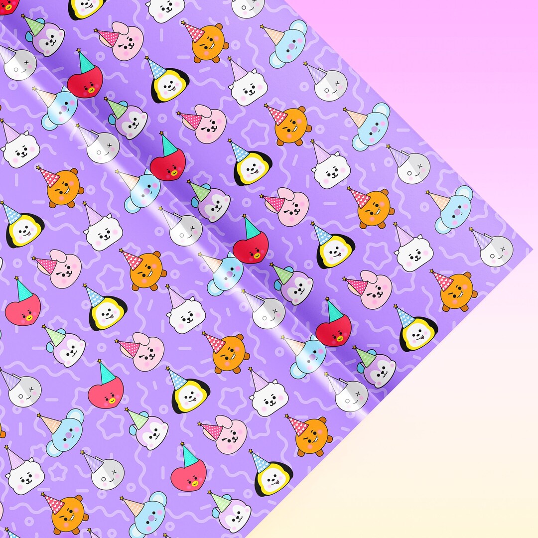 BT21 Gift Wrap, Birthday Gift Wrap, BTS Gift Wrap, K-pop Gift Wrap, BTS ...