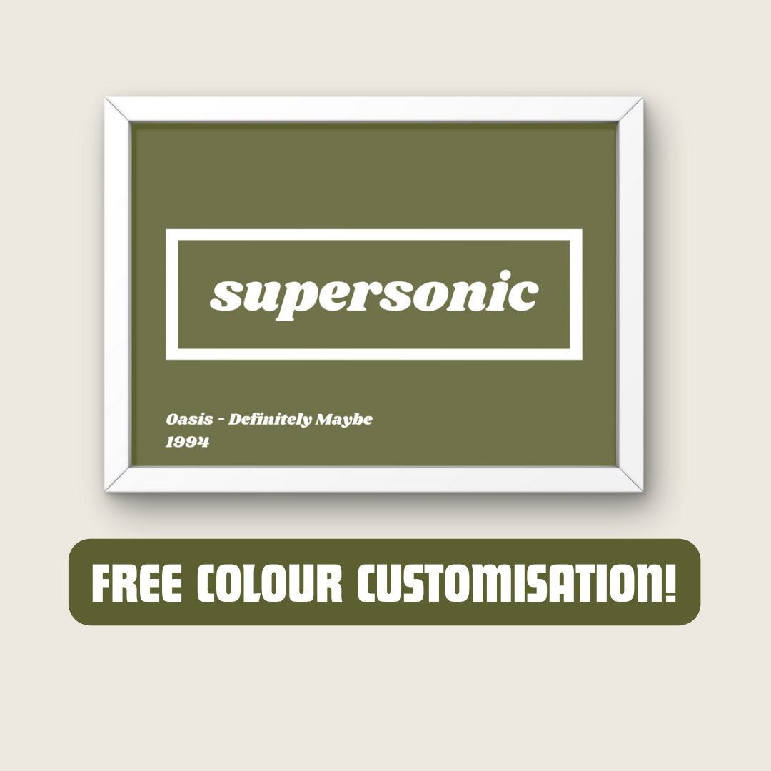 Oasis Print Supersonic Print Oasis Fan Gift Idea Customisable ...