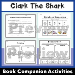 Clark the Shark: Back to School Book Companion Comprehension Activities ...