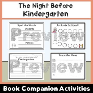 The Night Before Kindergarten: Back to School Book Companion Retell ...