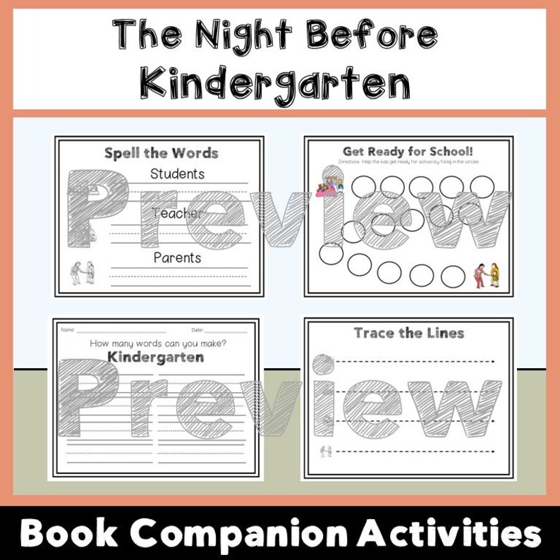 The Night Before Kindergarten: Back to School Book Companion Retell ...