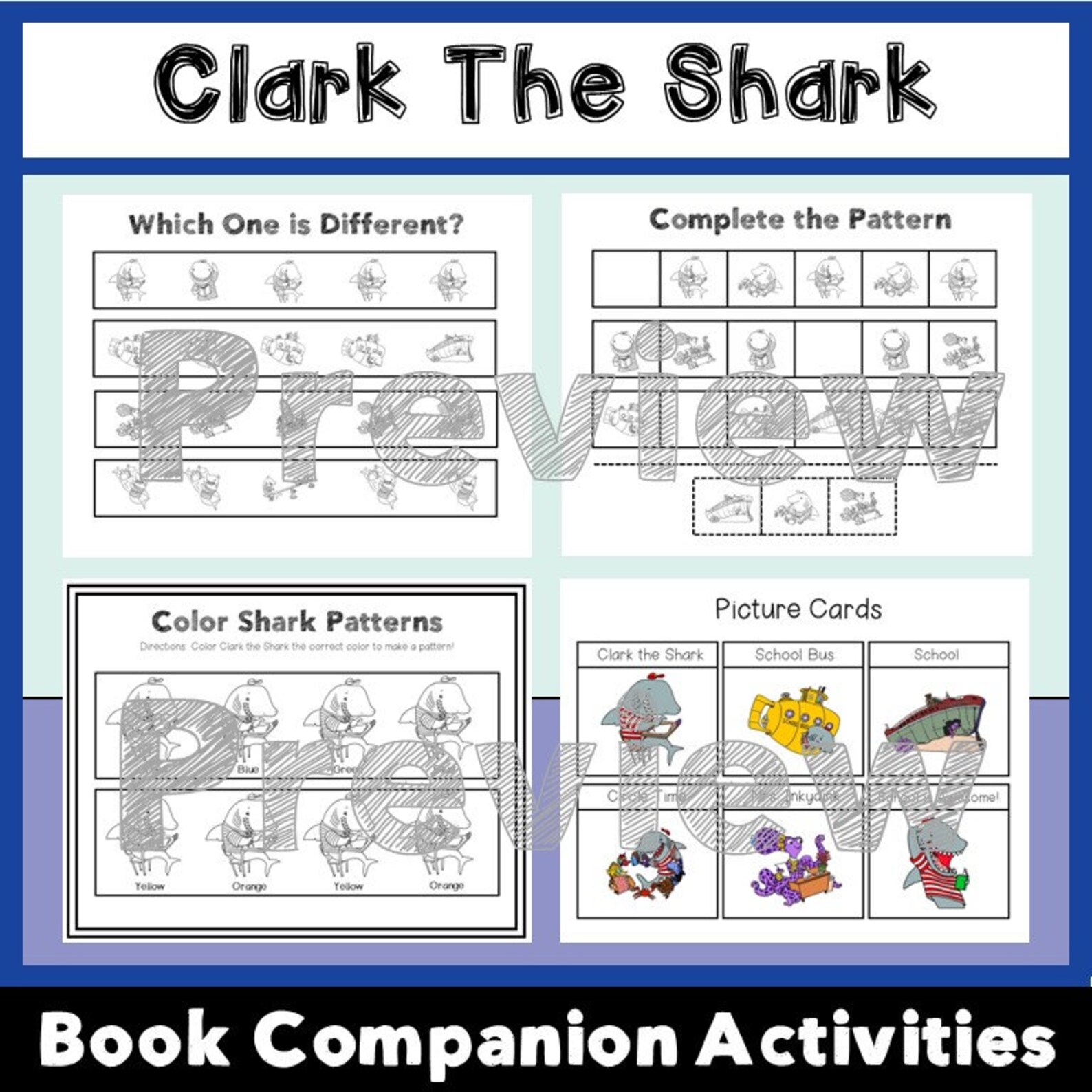 Clark the Shark: Back to School Book Companion Comprehension Activities ...