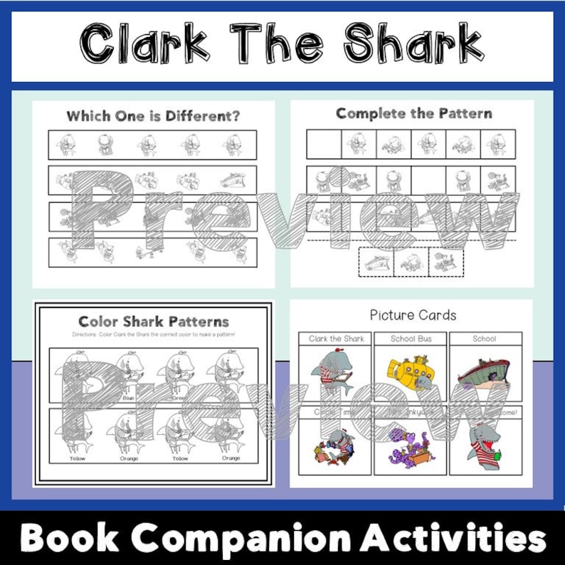 Clark the Shark: Back to School Book Companion Comprehension Activities ...
