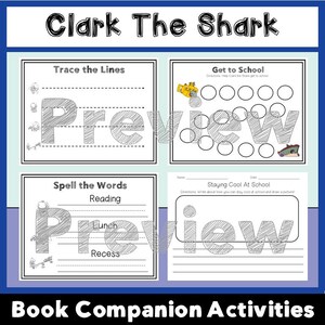 Clark the Shark: Back to School Book Companion Comprehension Activities ...