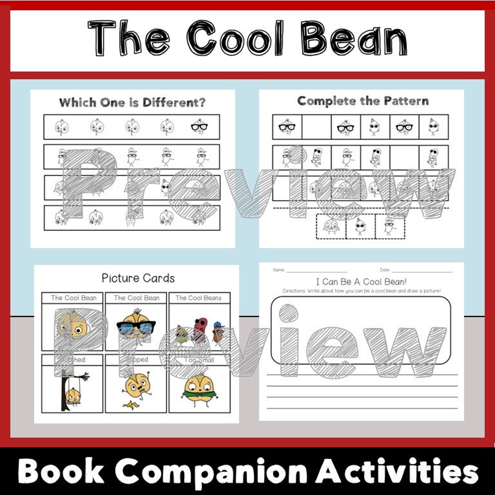 The Cool Bean: Back to School Book Companion Activities L Reading ...