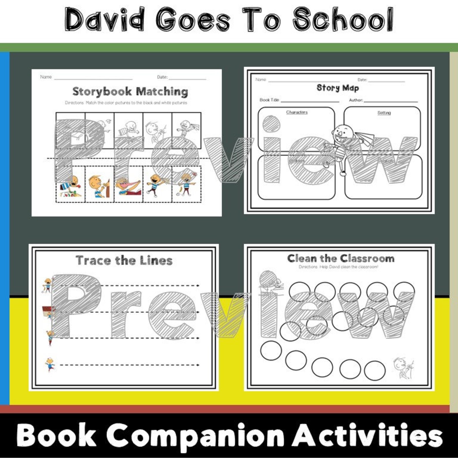 David Goes to School: Back to School Book Companion Activities ...