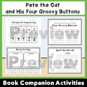 Pete the Cat and His Four Groovy Buttons Book Companion I Reading ...