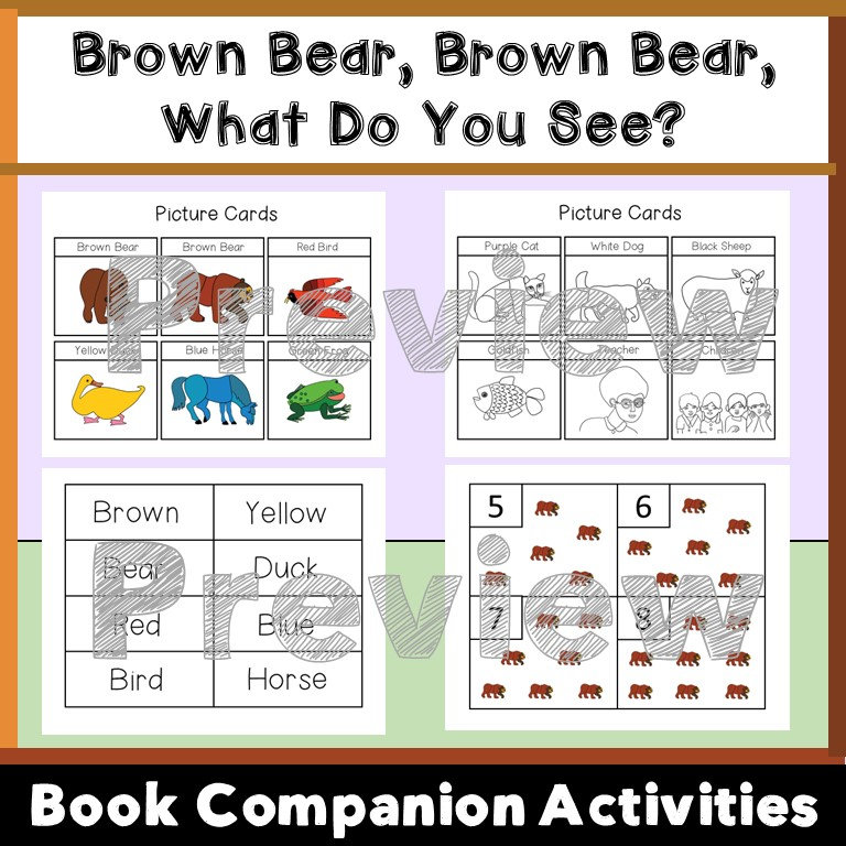 Brown Bear What Do You See? Book Companion Activities Elementary ...