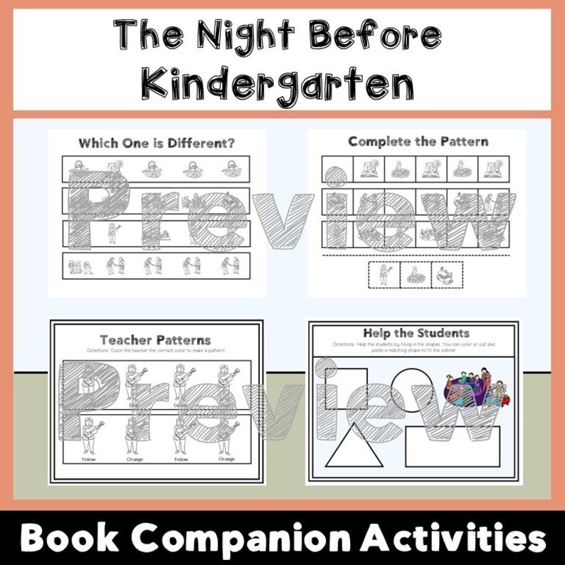The Night Before Kindergarten: Back to School Book Companion Retell ...