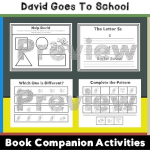 David Goes to School: Back to School Book Companion Activities ...