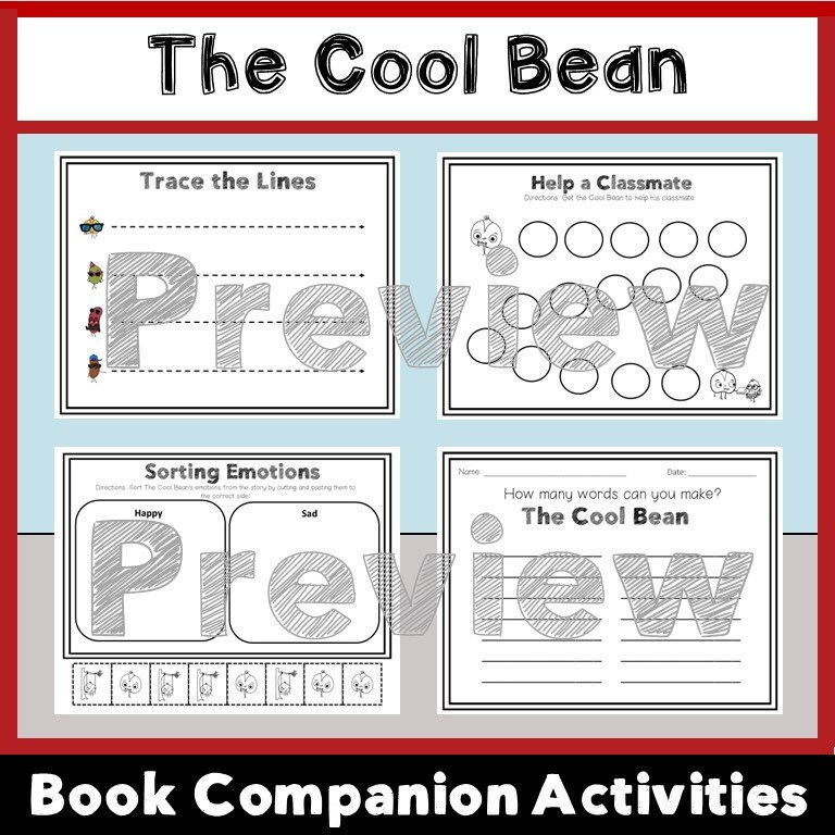 The Cool Bean: Back to School Book Companion Activities L Reading ...