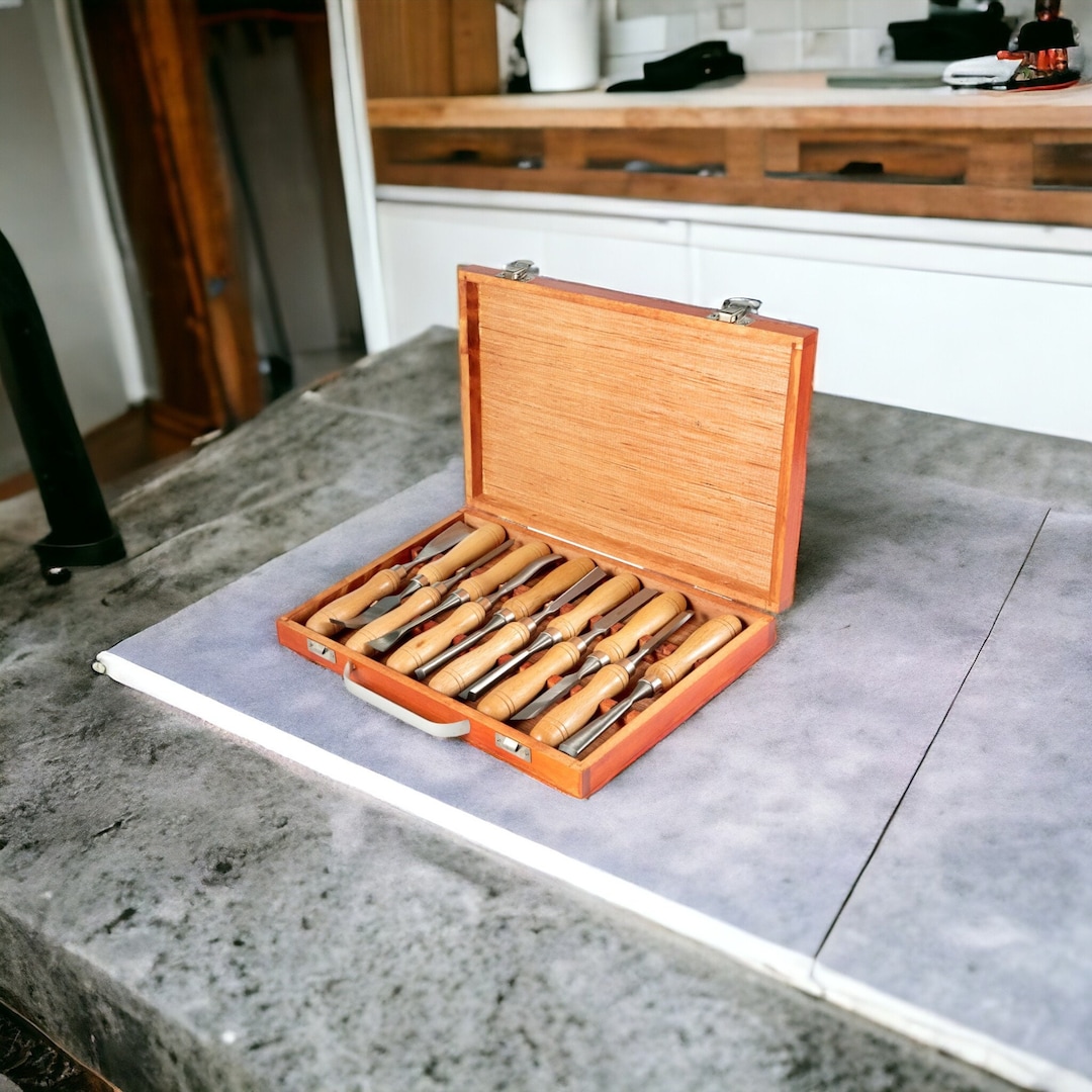 VEVOR 12PCS Wood Carving Hand Chisel Set Lathe Knife DIY Wood Turning ...