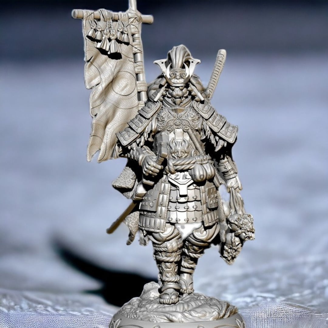Samurai in Yoroi Armor Miniature Armored Lion Ronin Miniature for D&D ...
