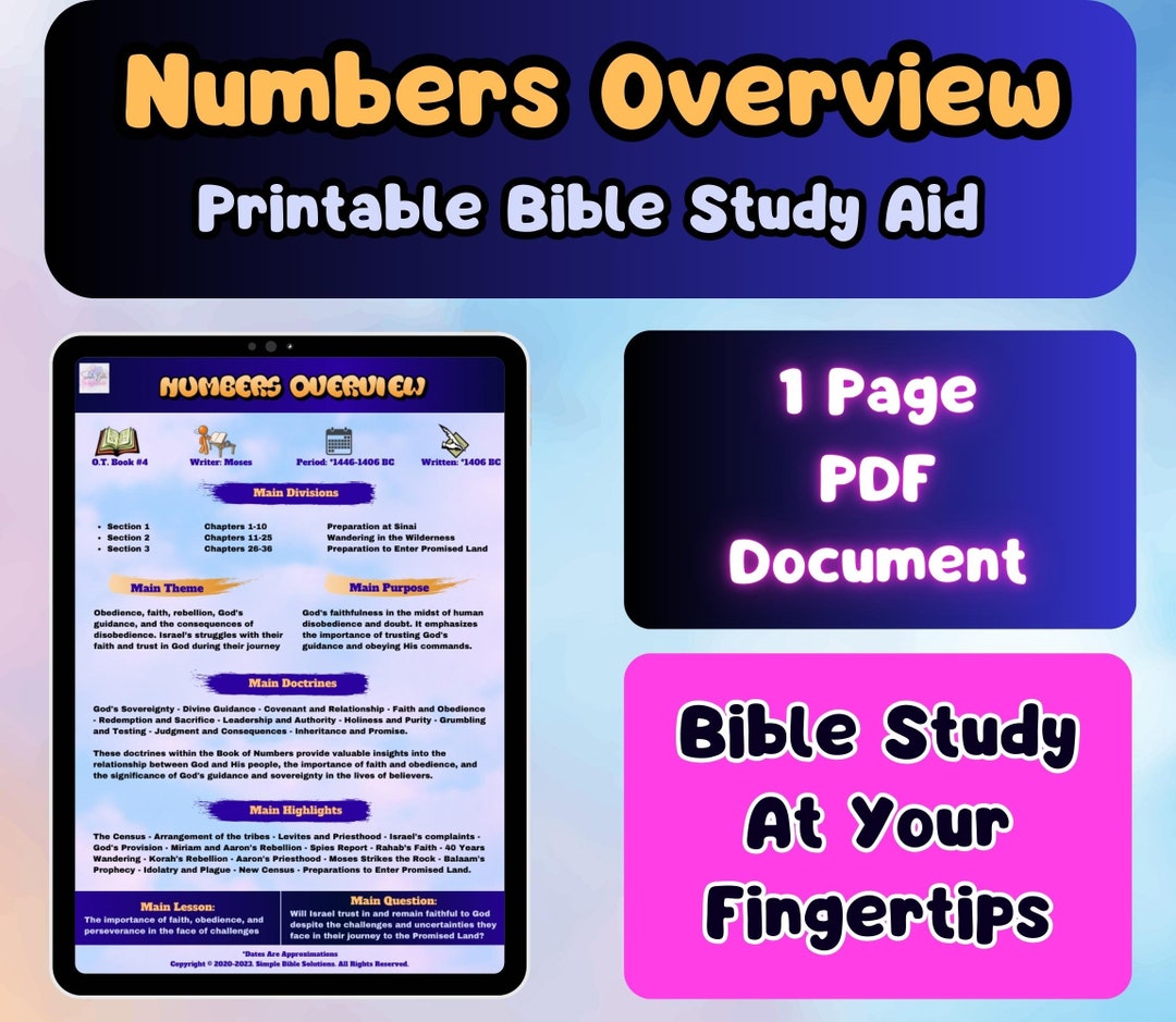 Bible Book Overview Digital Bible Study | 1 Power-packed Page of ...