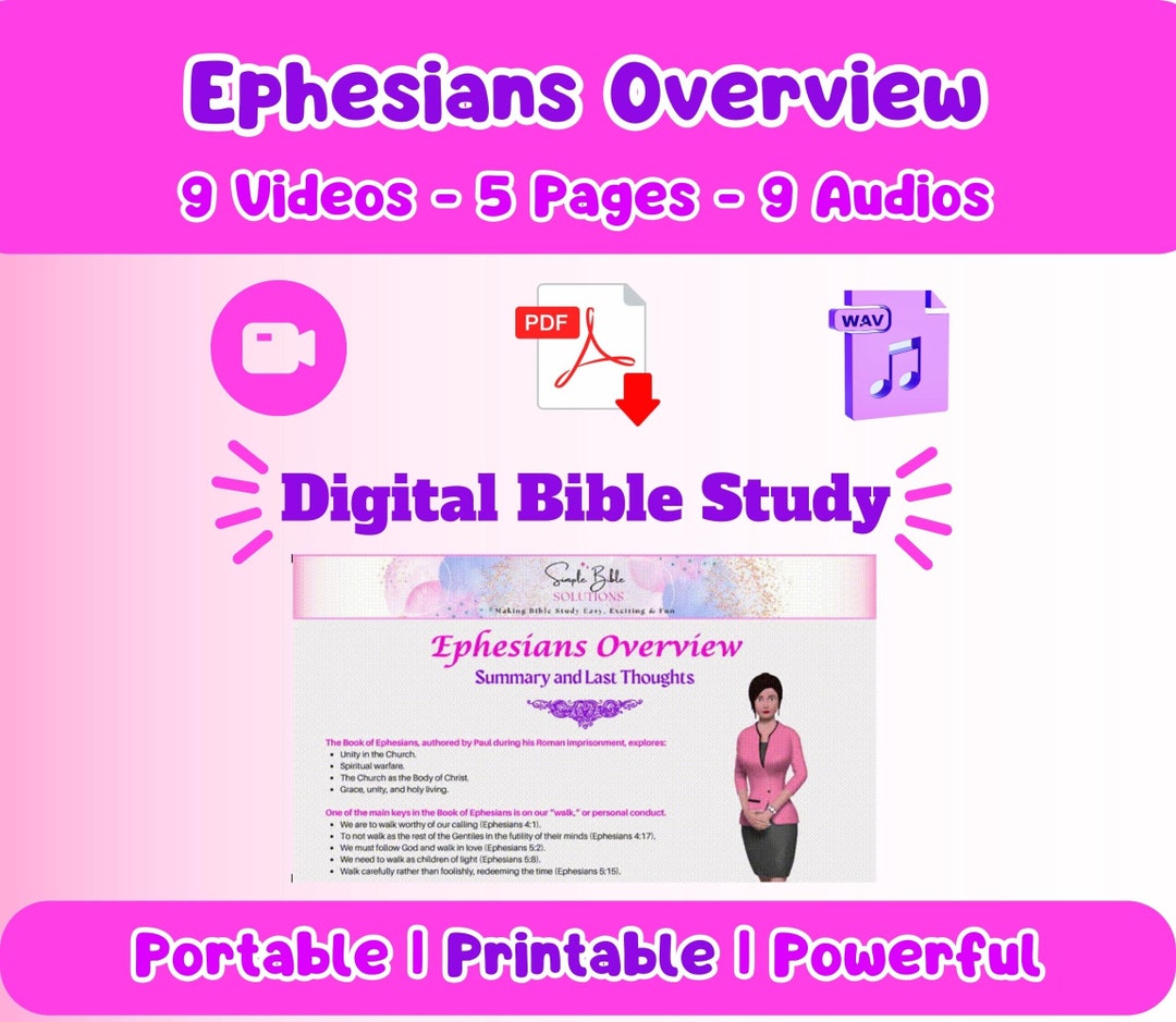 Ephesians Overview Audio/video Digital Bible Course & Printable Bible ...