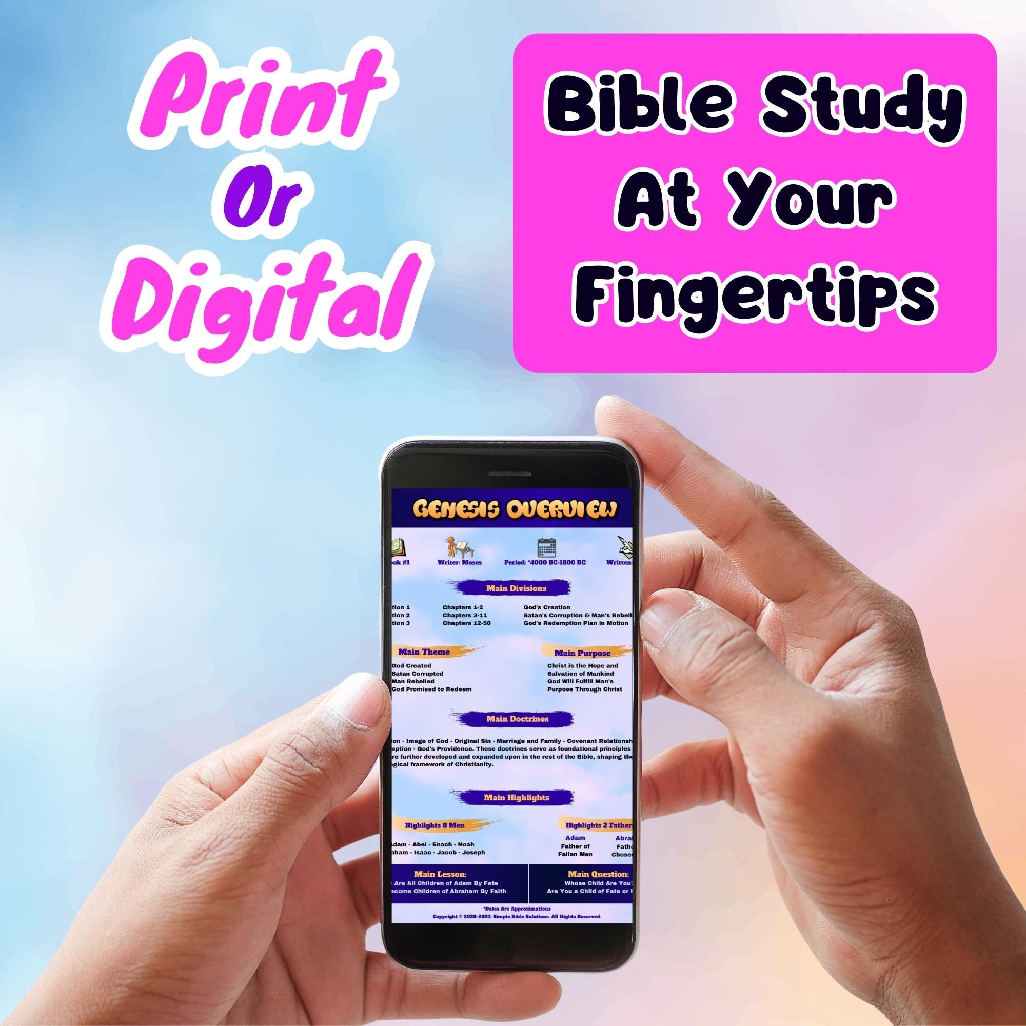 Bible Book Overview Digital Bible Study | 1 Power-packed Page of ...