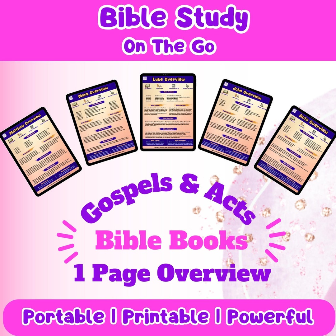 5-in-1 Bible Book Overview Digital Bible Study | 5 Powerful Pages of ...