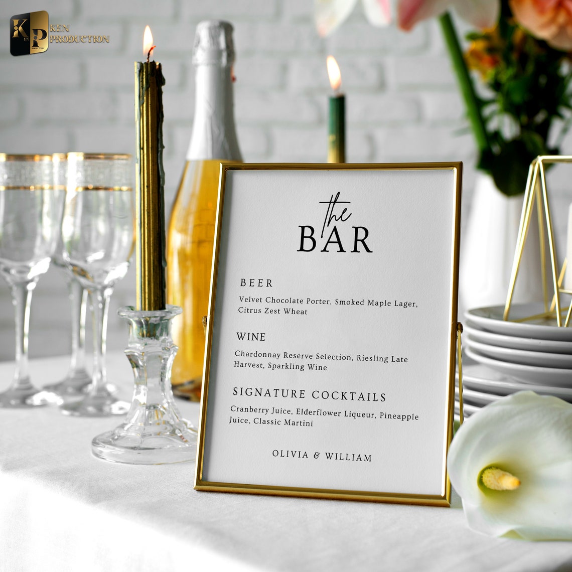 Modern the Bar Sign Templates for Wedding With Wavy Classic Font, Canva ...
