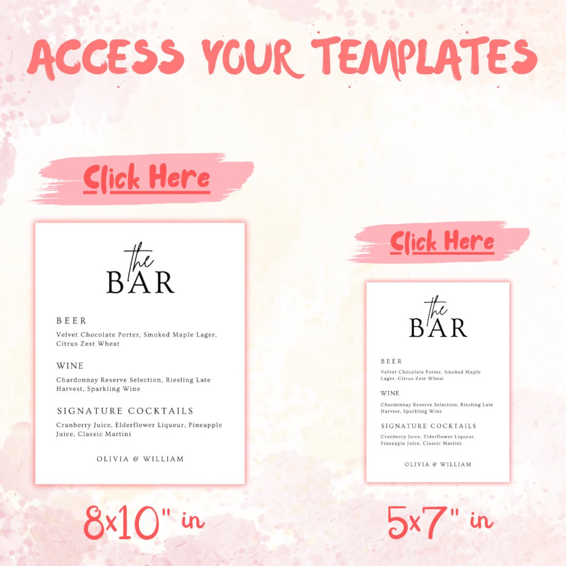 Modern the Bar Sign Templates for Wedding With Wavy Classic Font, Canva ...