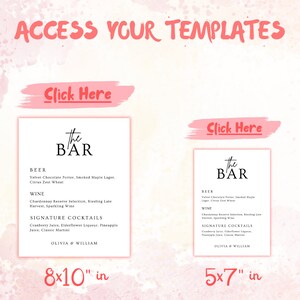 Modern the Bar Sign Templates for Wedding With Wavy Classic Font, Canva ...