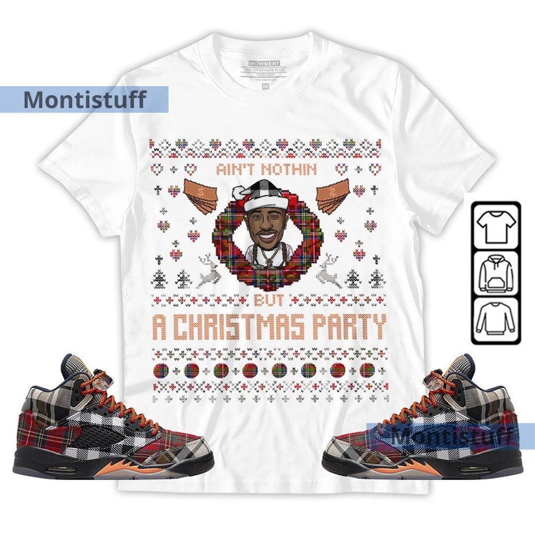2pac X-mas Unisex Shirt to Match Sneaker Plaid 5s Tee AJ 5 - Etsy