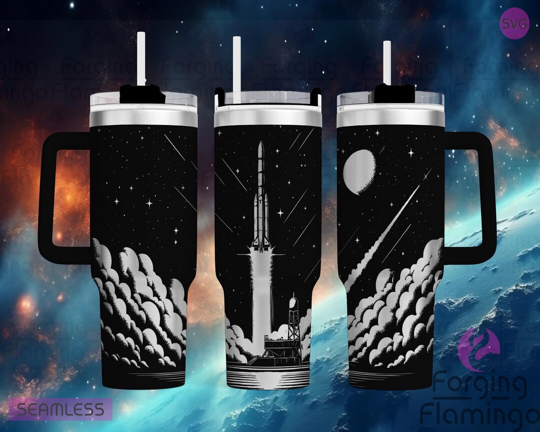 Rocket Launch Laser Engraved Seamless Full 20/30/40oz Tumbler Wrap ...
