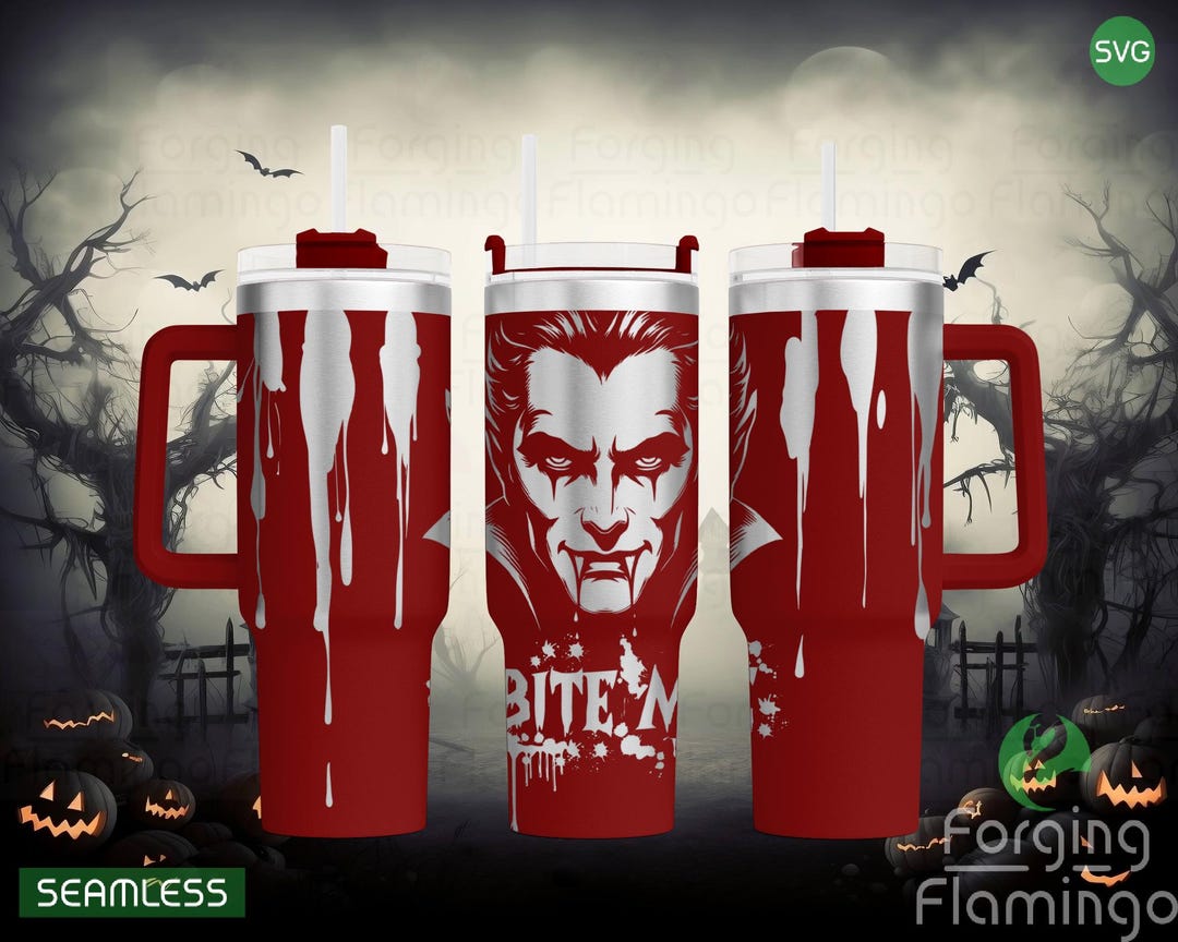 Vampire Laser Engraved Seamless Full 20/30/40oz Tumbler Wrap, Digital ...