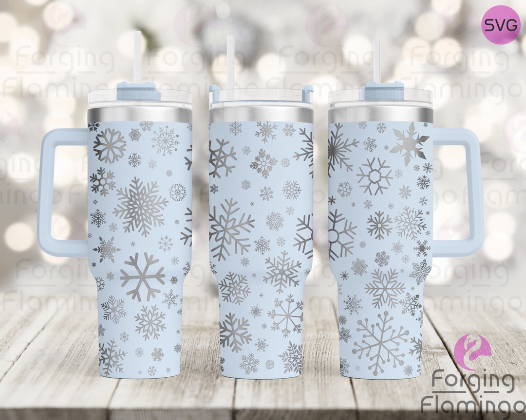 Snowflakes Laser Engraved Full 20/30/40oz Tumbler Wrap, Digital ...