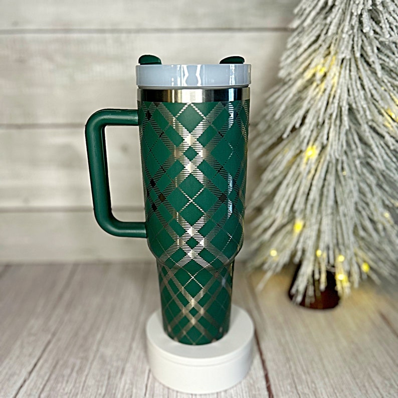 Tartan Plaid Laser Engraved Full 20/30/40oz Tumbler Wrap, Digital ...
