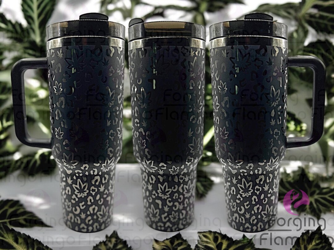Cannabis Aka "weed/pot" Leopard Laser Etched Seamless 40oz Stainless ...
