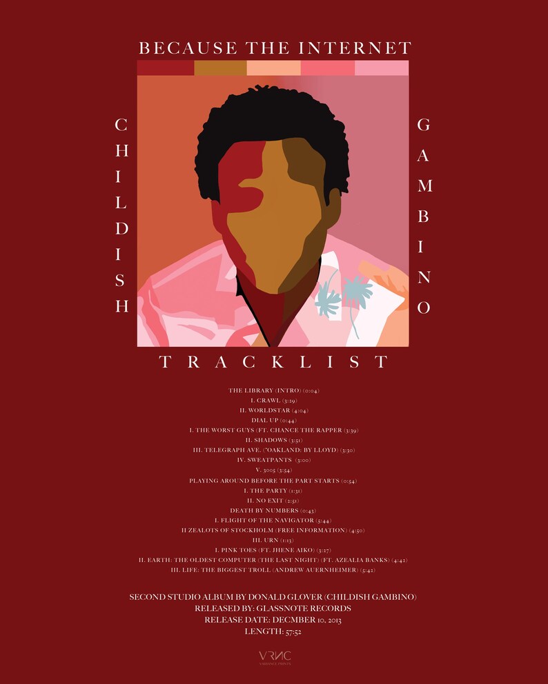 Childish Gambino: Because the Internet | Minimalist Album Poster - Etsy