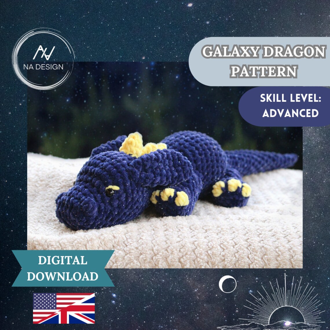 Galaxy Dragon - Crochet Pattern - Etsy