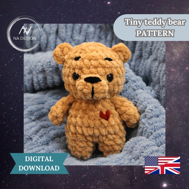Tiny Teddy Bear - Crochet Pattern - Etsy