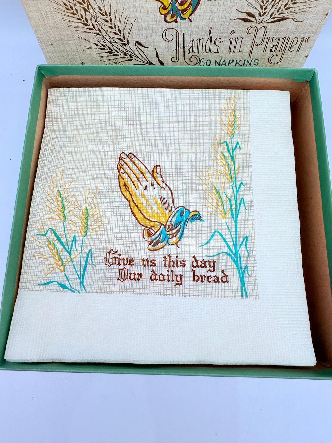 VINTAGE Warner Press hands in Prayer Napkins - Etsy