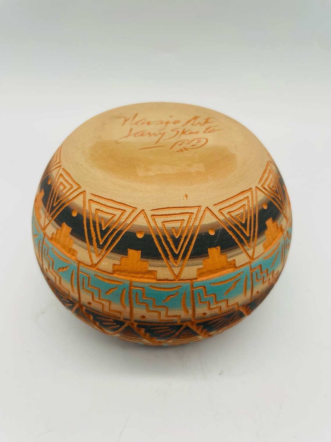 Larry Skeets Etched Navajo Art Pottery Vase - Etsy